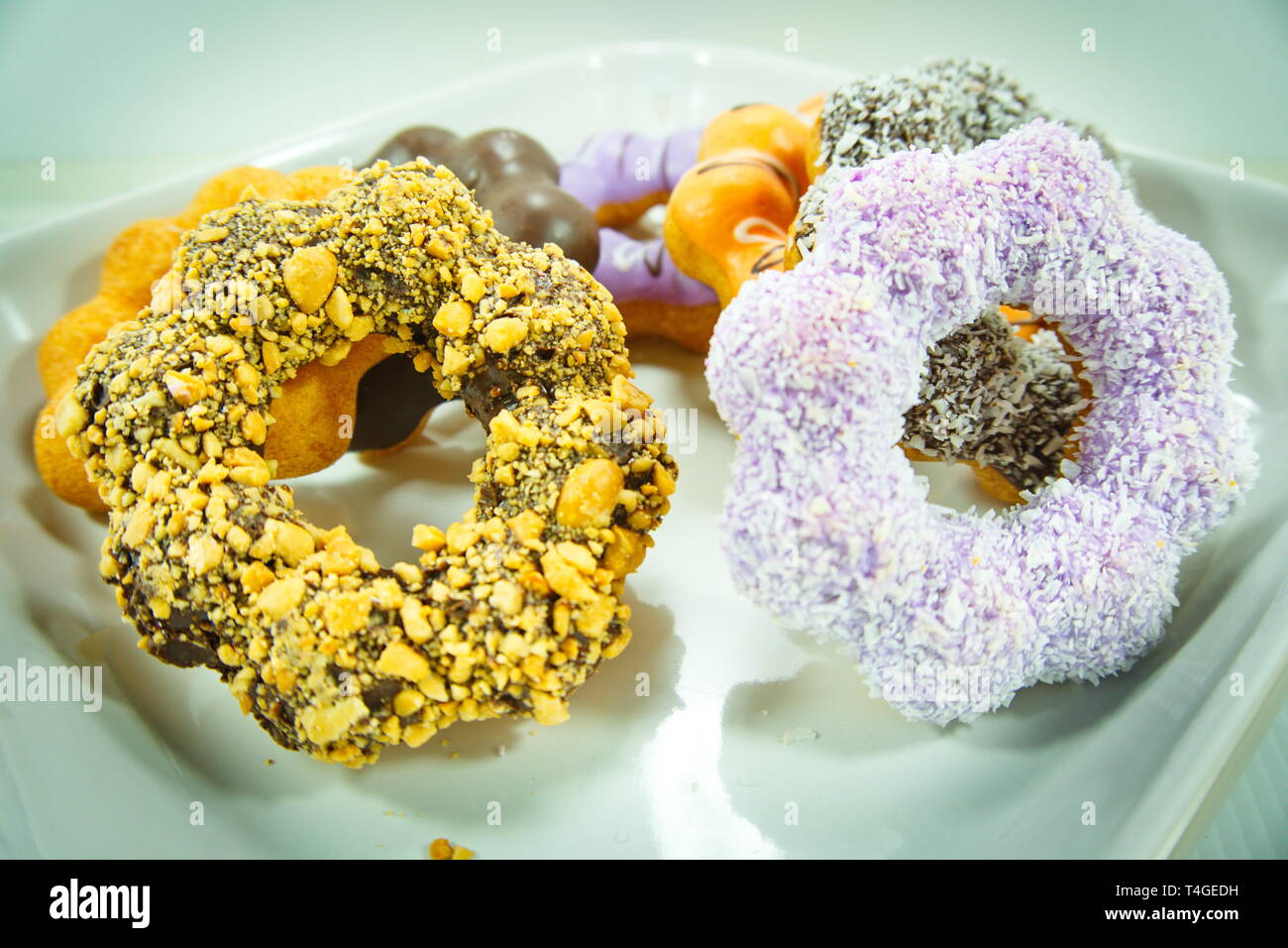 Green glazed donuts decorated hi-res stock photography and images - Alamy