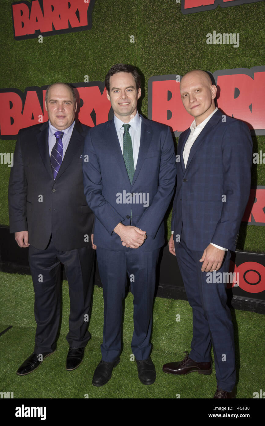 Hollywood, CA, USA. Glenn Flesher, Bill Hader, Anthony Carrigan at HBO ...