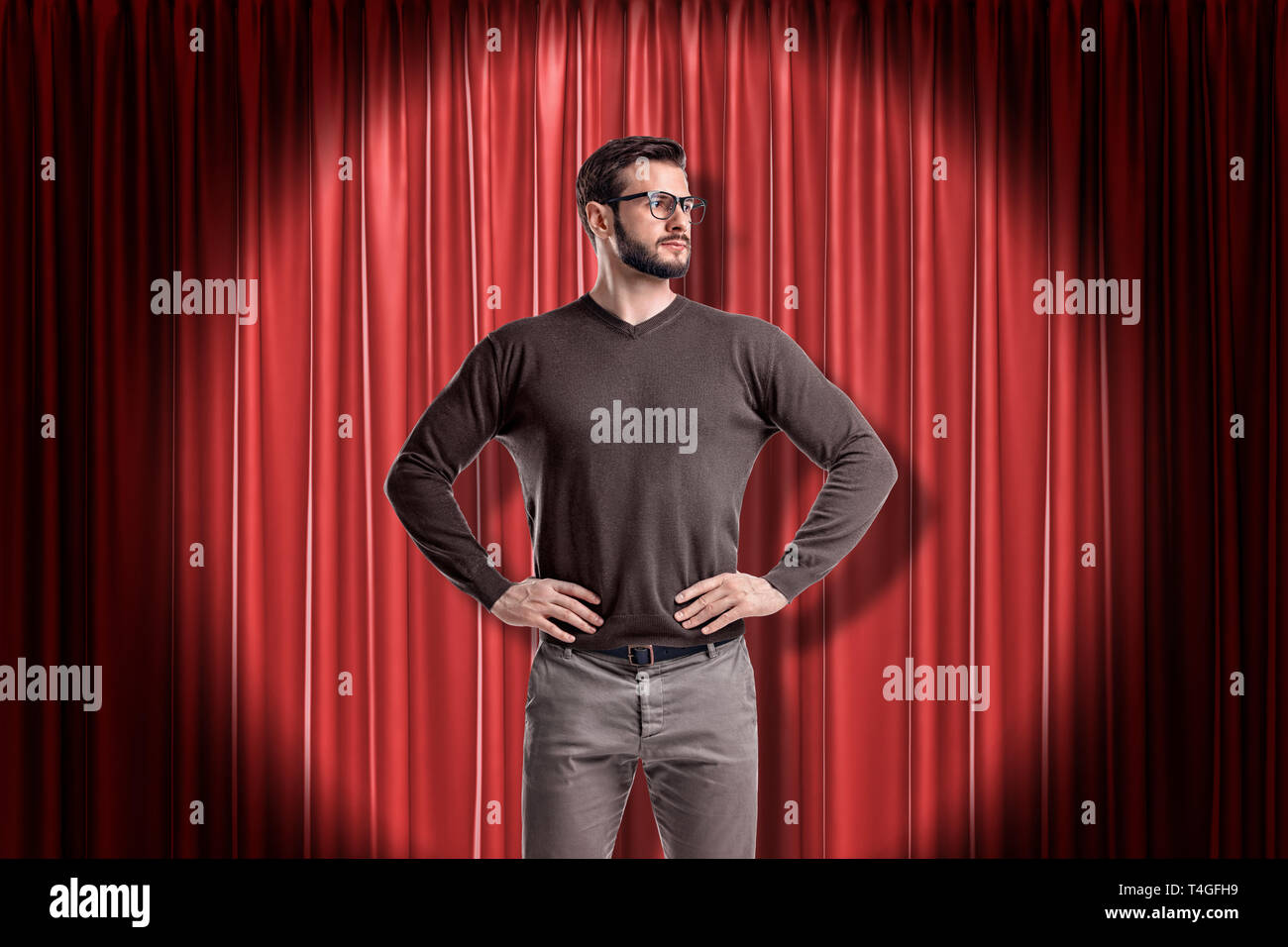 Spotlight On Stage With A Person