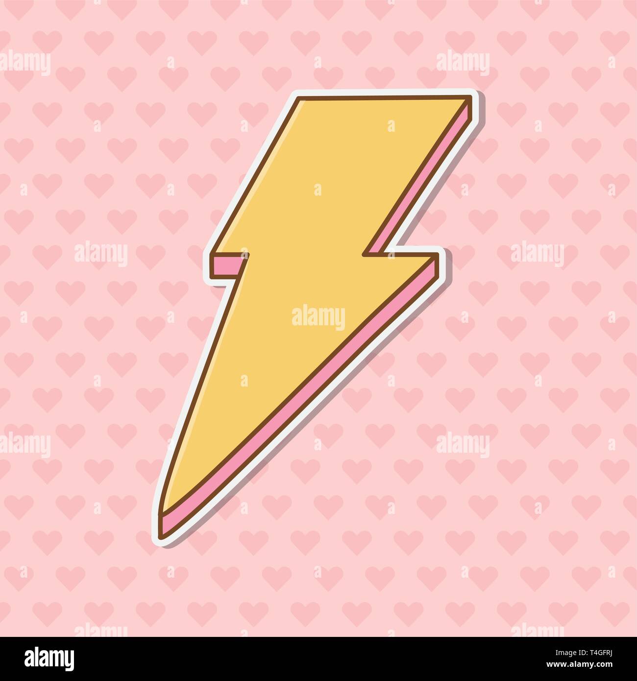 lighting with heart background icon cartoon vector illustration graphic ...