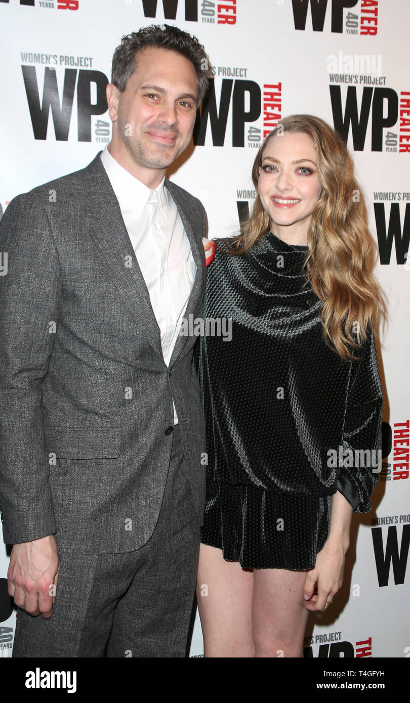 New York, NY - April 15, 2019: Thomas Sadowski and Amanda Seyfried ...