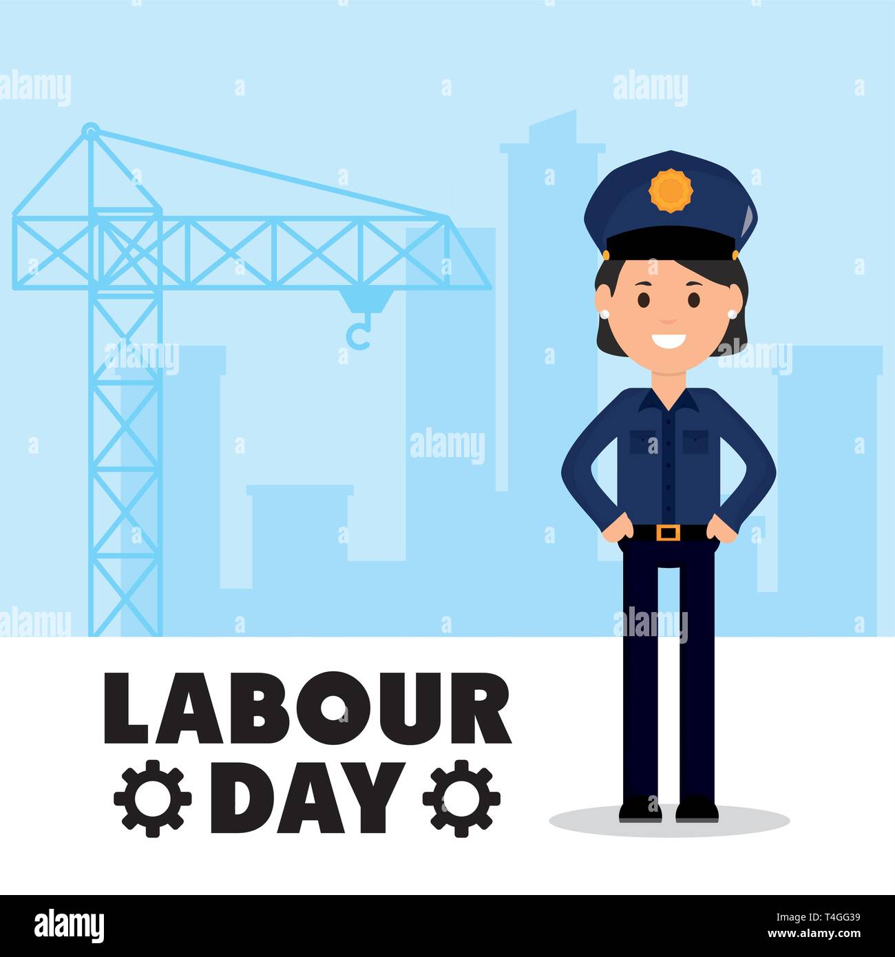 female police officer avatar character vector illustration design Stock ...