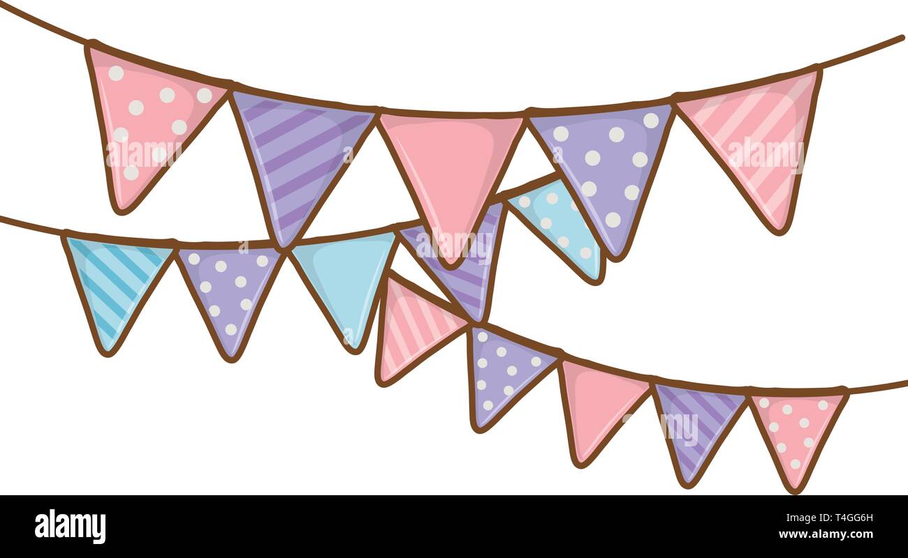 party pennants cartoon vector illustration graphic design Stock Vector ...