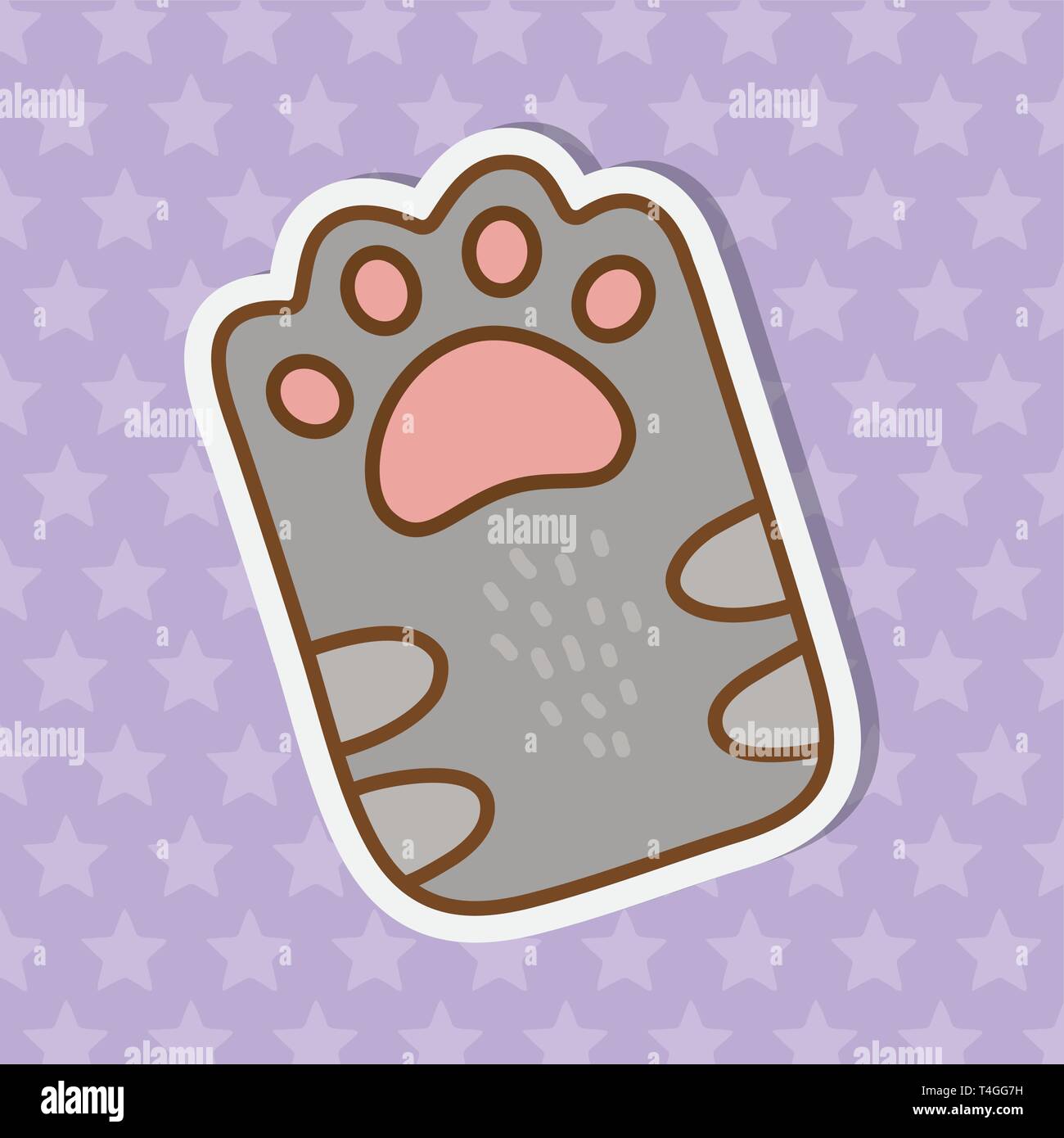 cat paw icon cartoon colorful background vector illustration graphic ...