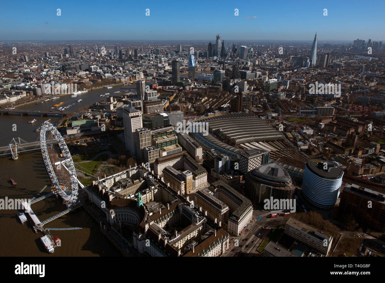 Aerial view waterloo station london hi-res stock photography and images ...
