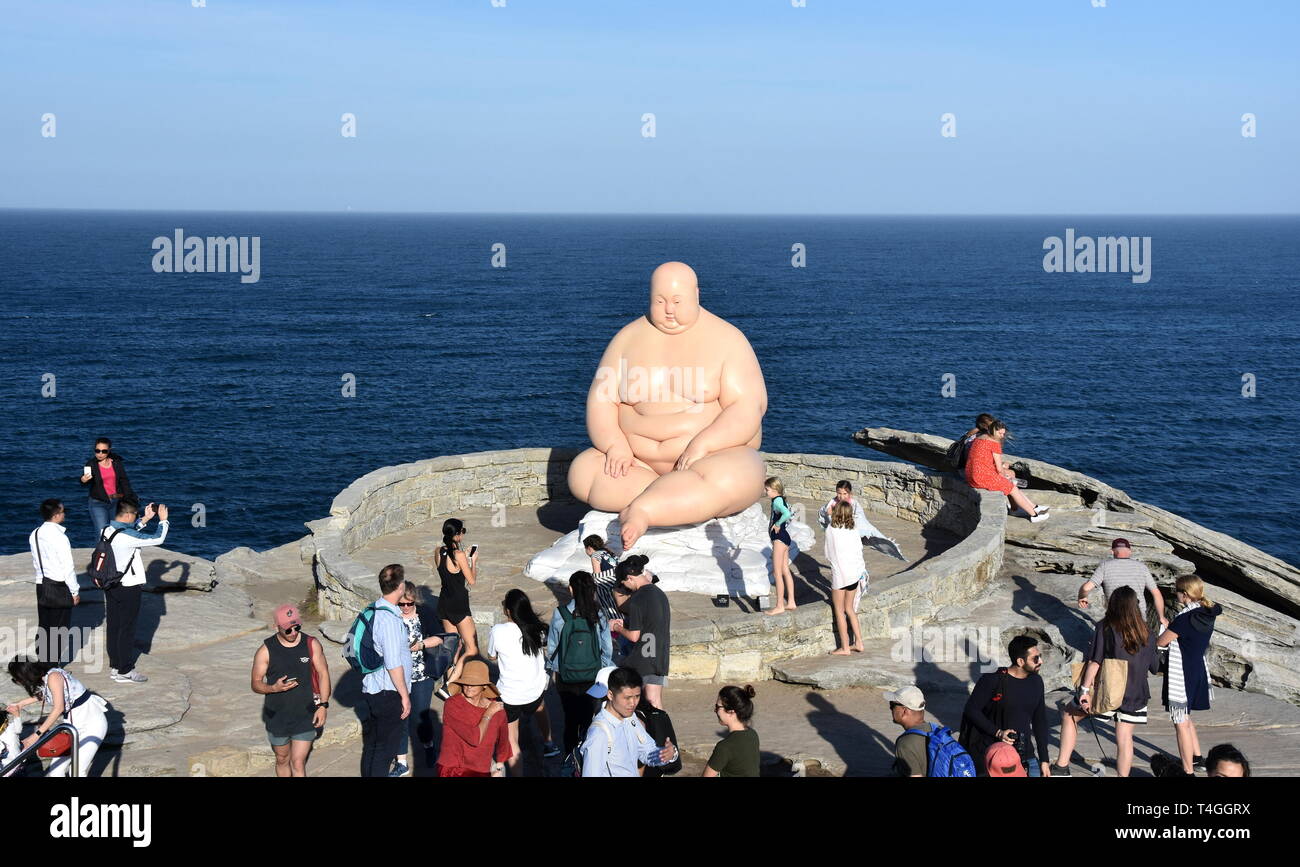 Sydney, Australia - Oct 23, 2018. Mu Boyan: Horizon. Sculpture by the ...