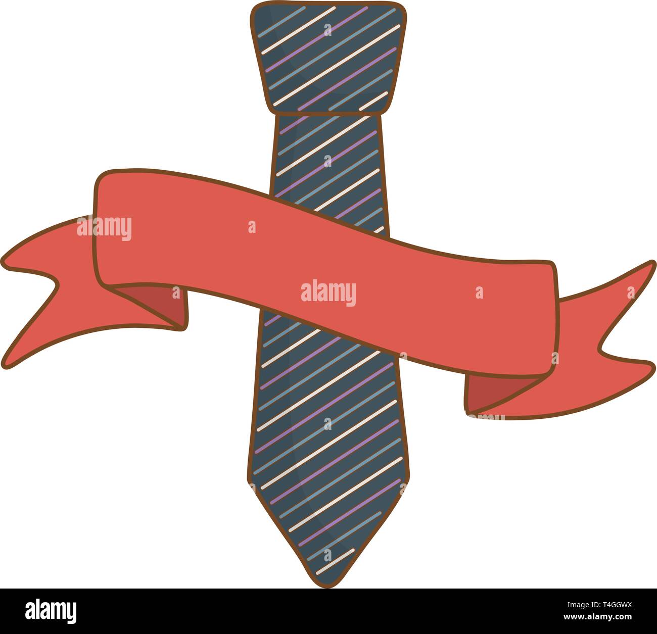 tie and ribbon icon cartoon vector illustration graphic design Stock ...