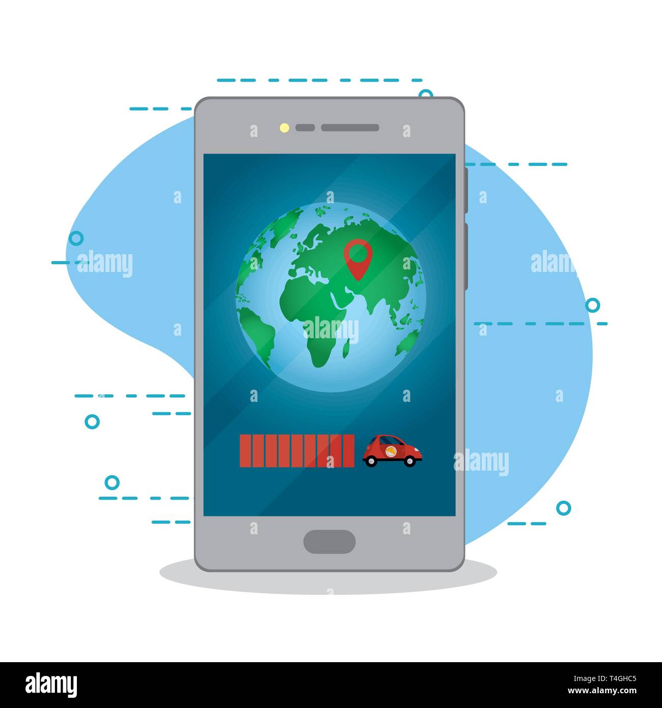 online, mobile order delivery app from smartphone map vector ...