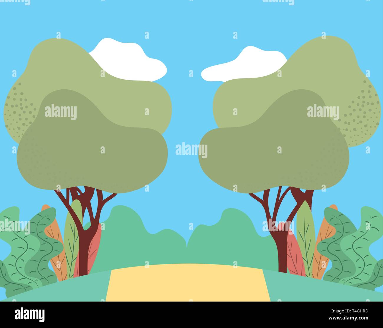 park landscape icon cartoon vector illustration graphic design Stock ...
