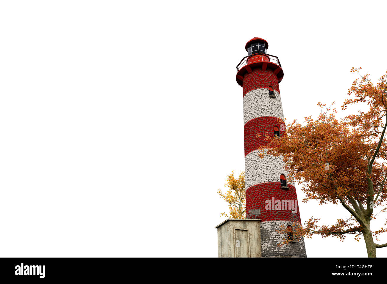 lighthouse isolated on white background 3d illustration Stock Photo - Alamy