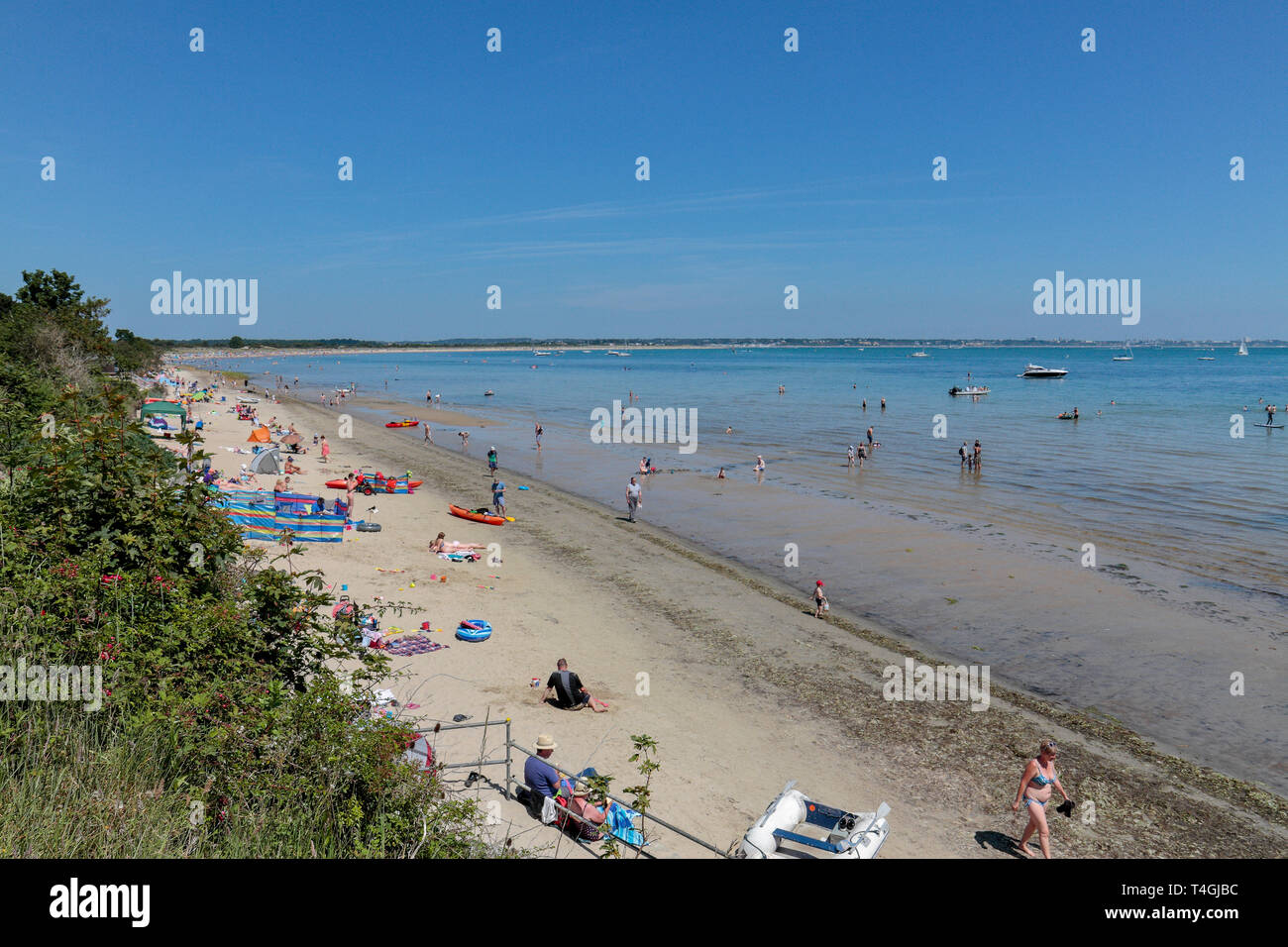 General view along Middle Beach, Studland Bay, Isle of Purbeck, Dorset ...