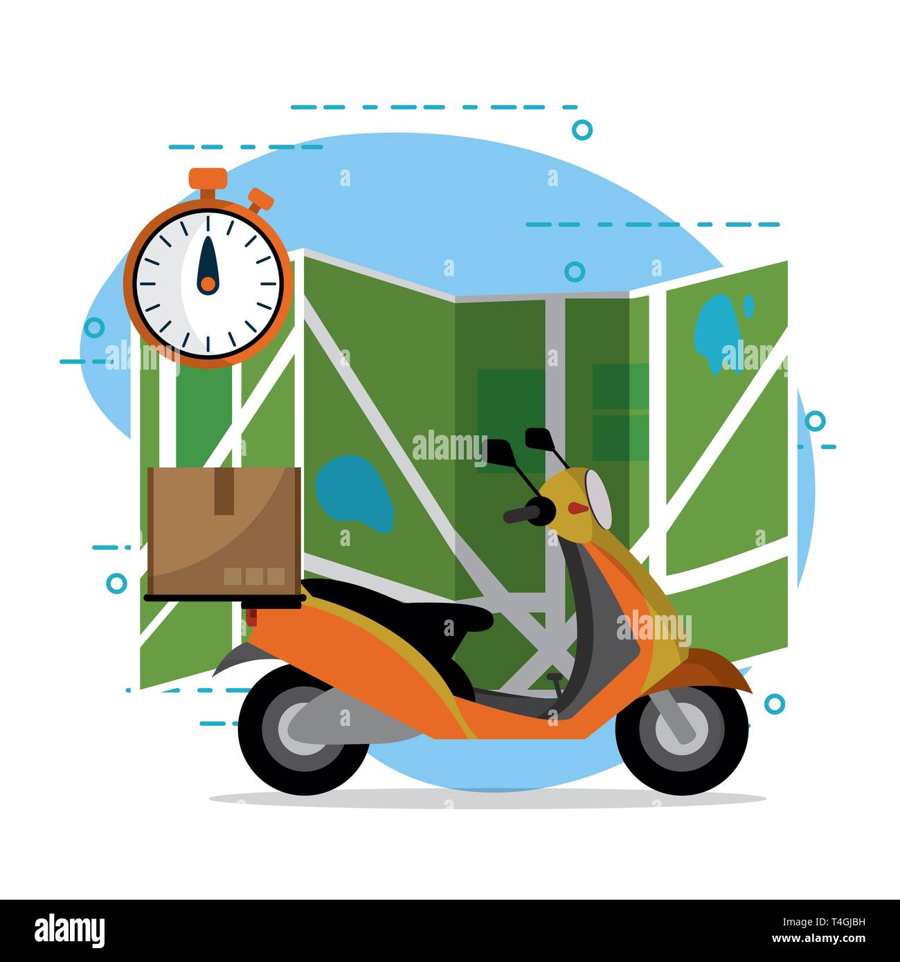 mail delivery service order scooter vector illustration graphic design ...