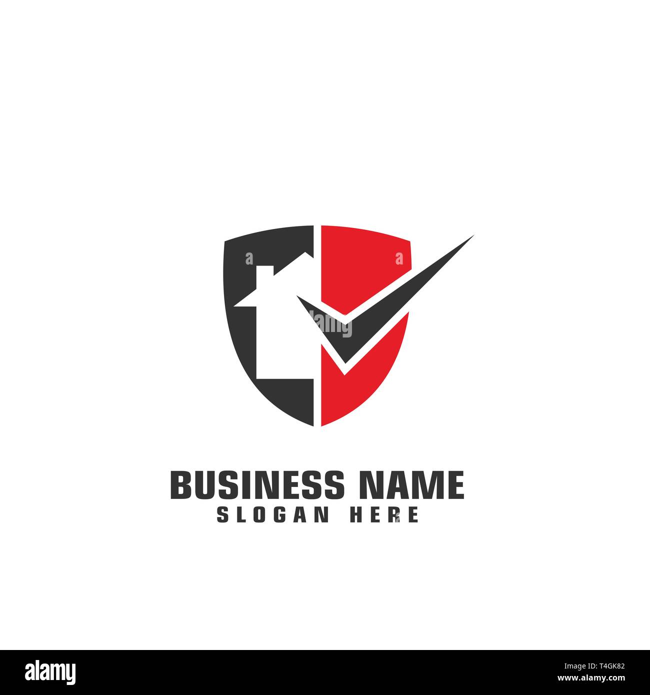 Modern red house logo Cut Out Stock Images & Pictures - Alamy