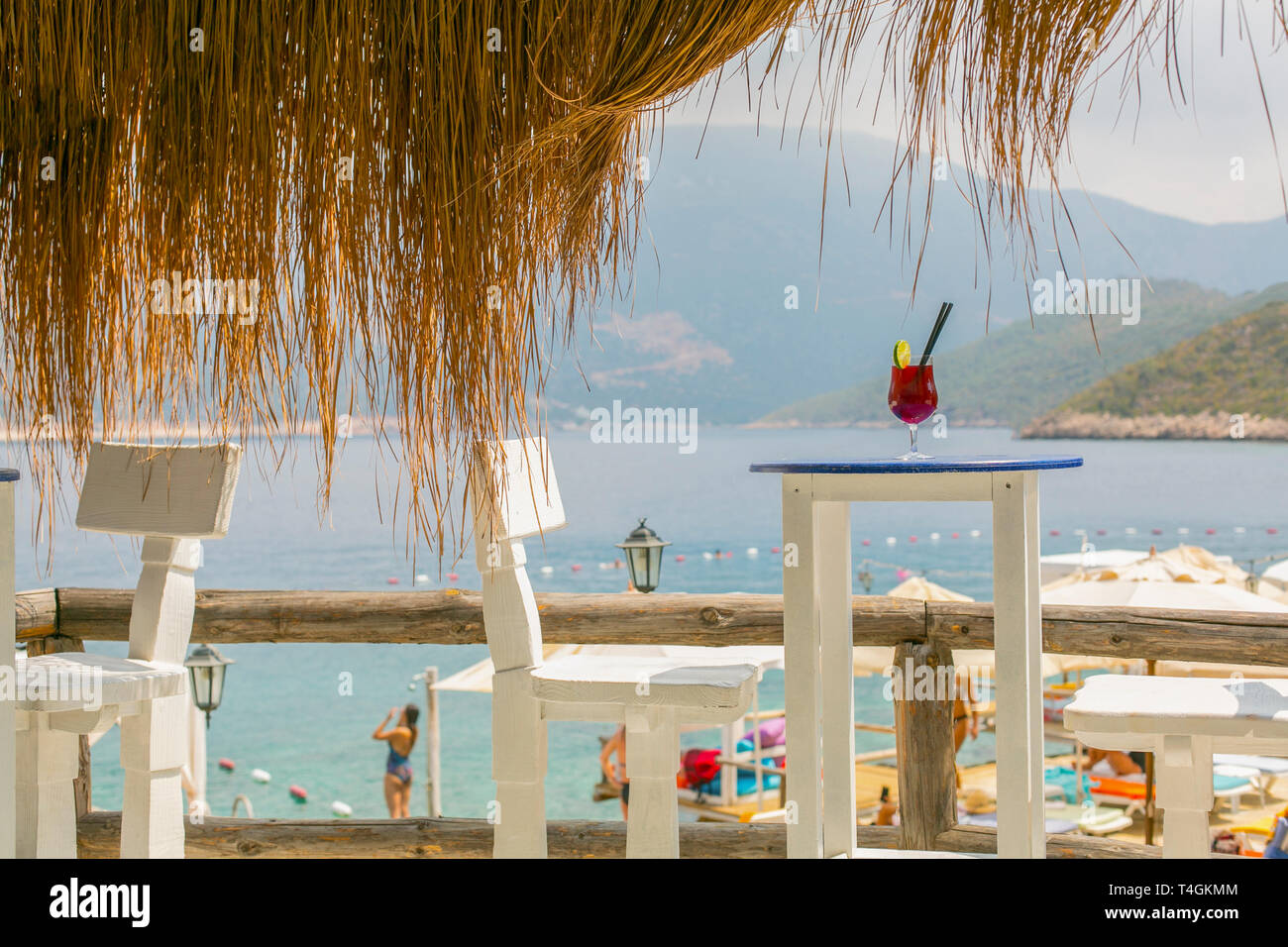 Sea View Bar and glass drink Stock Photo - Alamy