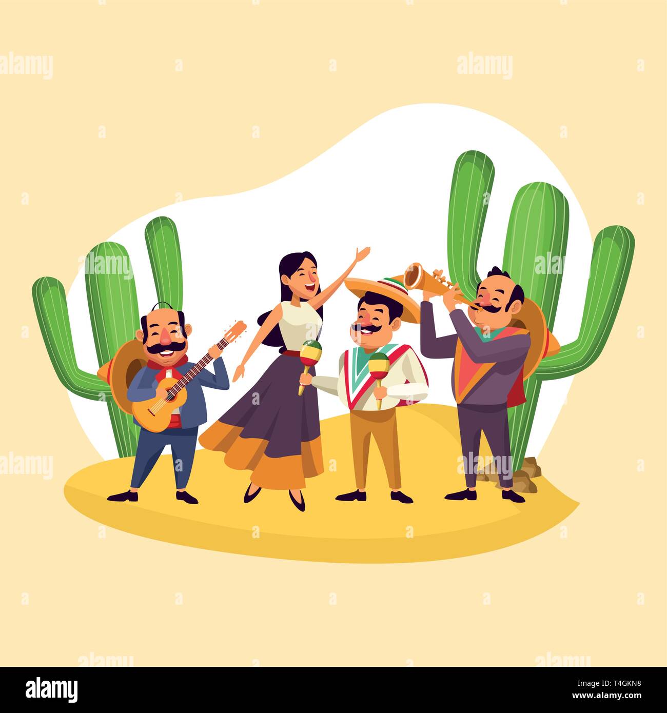Mexican playing music cartoons Stock Vector Image & Art - Alamy