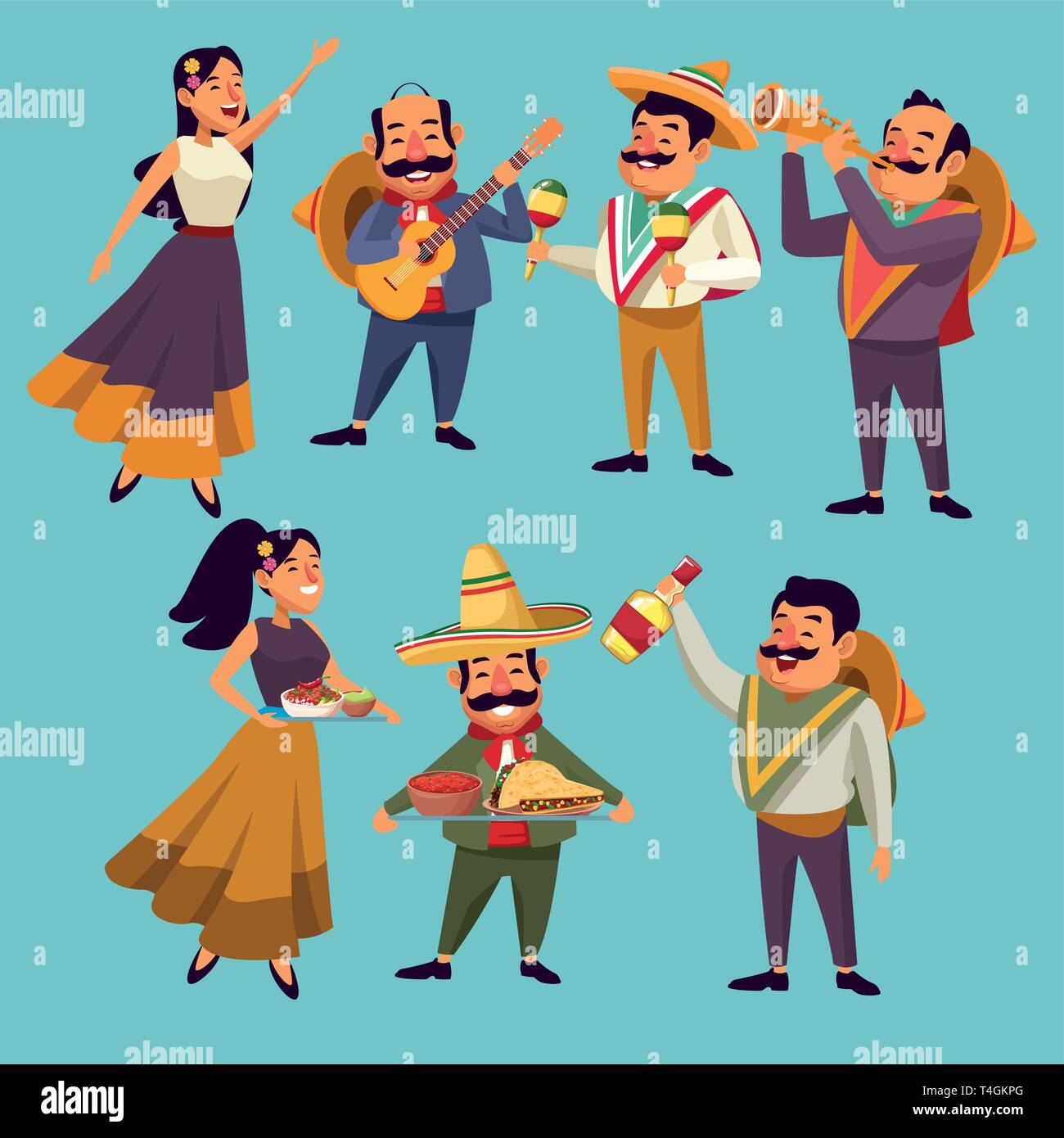 Mexicans native cartoons Stock Vector Image & Art - Alamy