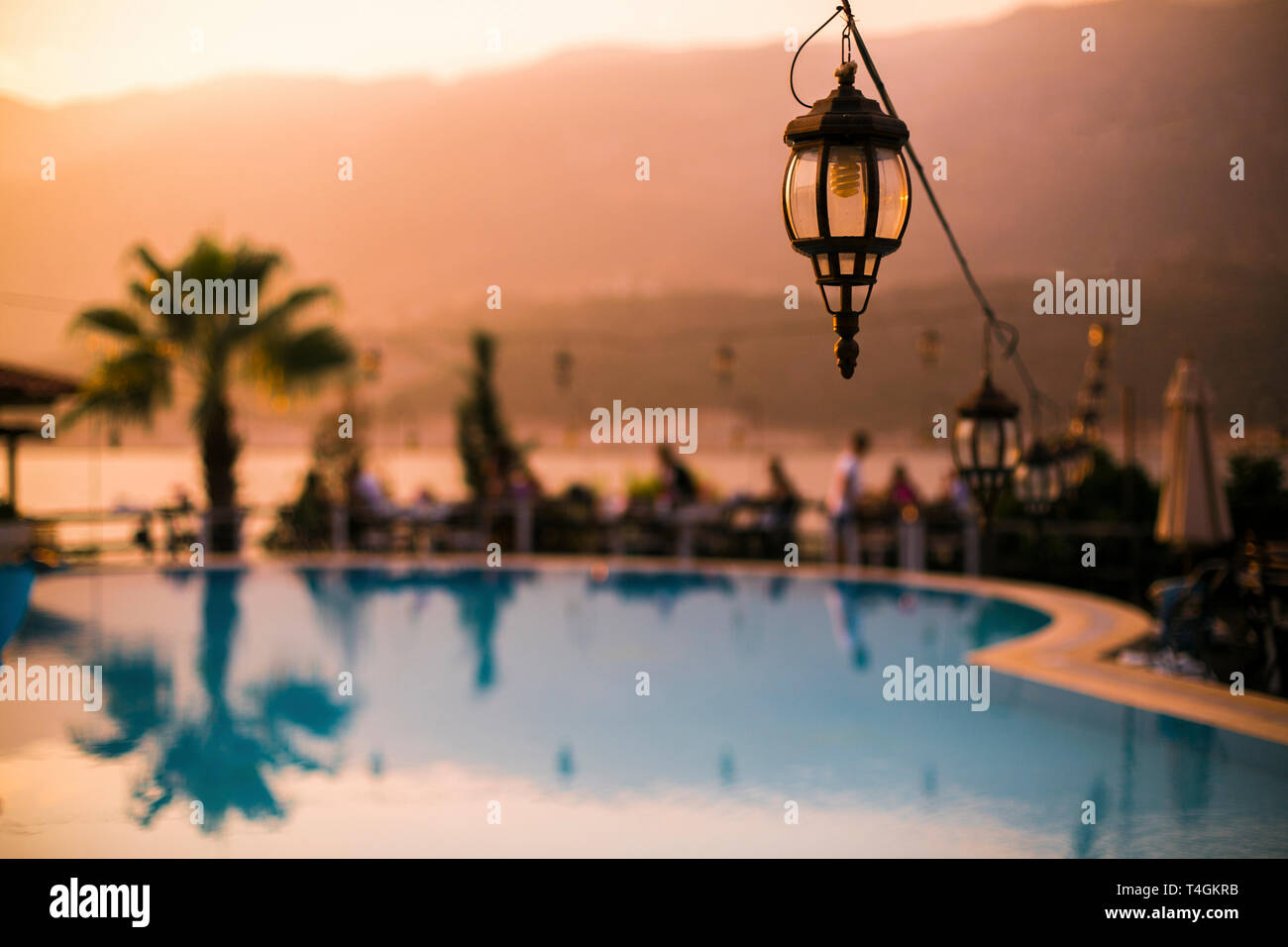 decorative lamp hanging on the pool Stock Photo - Alamy