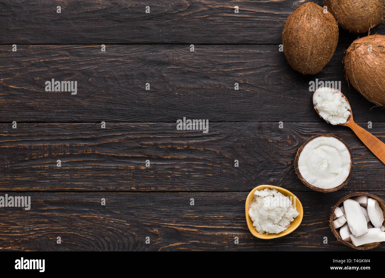 Coconut ingredients concept Stock Photo - Alamy