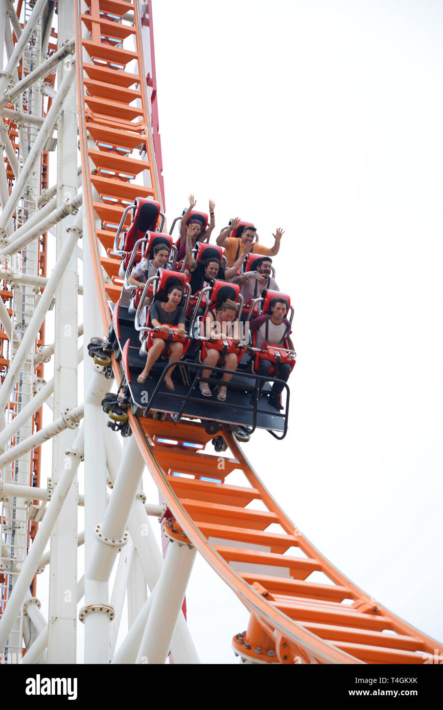 New York City, USA - July 30, 2018: Luna Park amusement park on summer ...