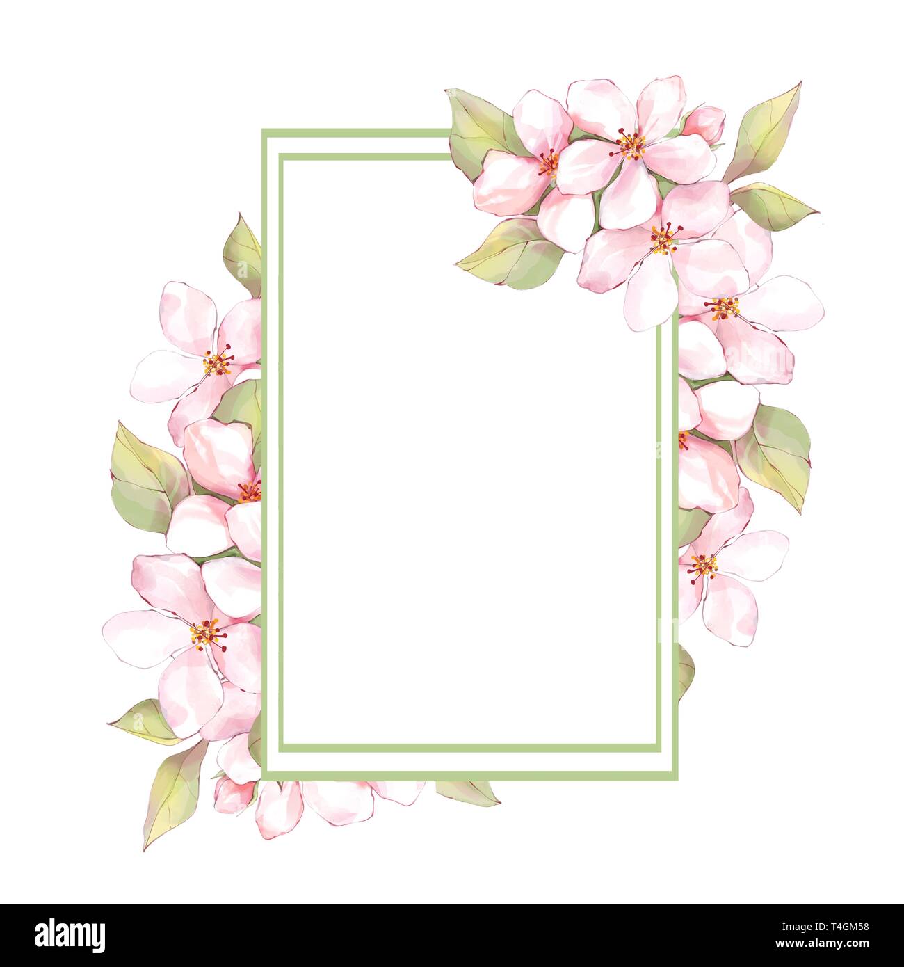 Sakura flowers frame Stock Photo - Alamy