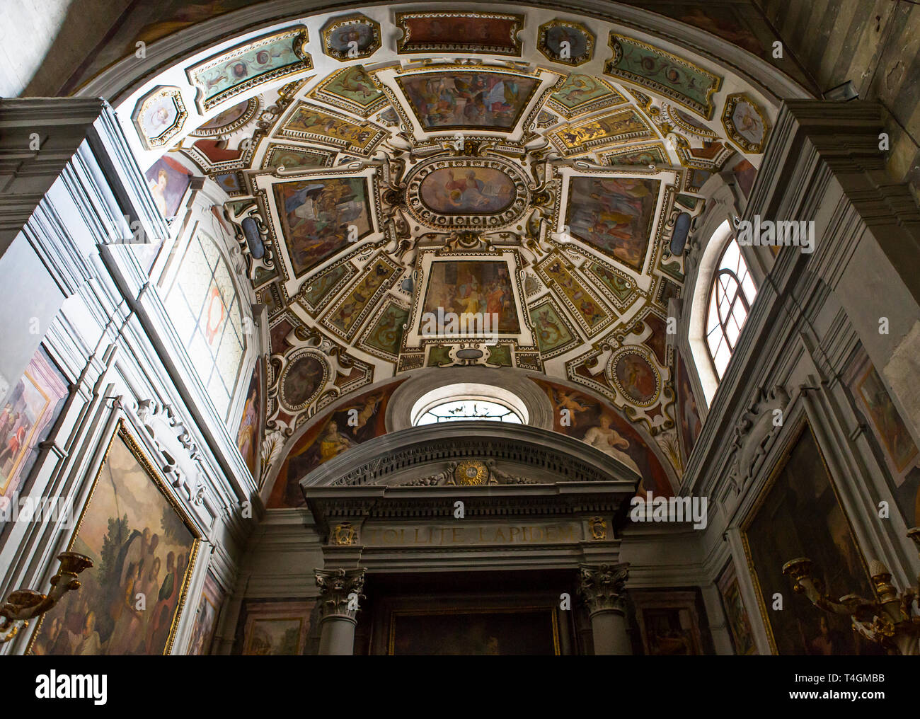 VOLTERRA, ITALY, JUNE 13, 2016 : interiors and architectural details of ...