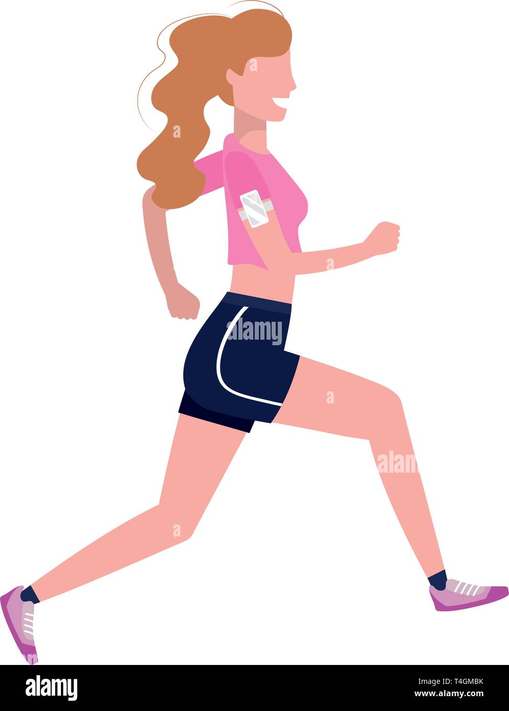 woman running with sportswear avatar cartoon character vector ...