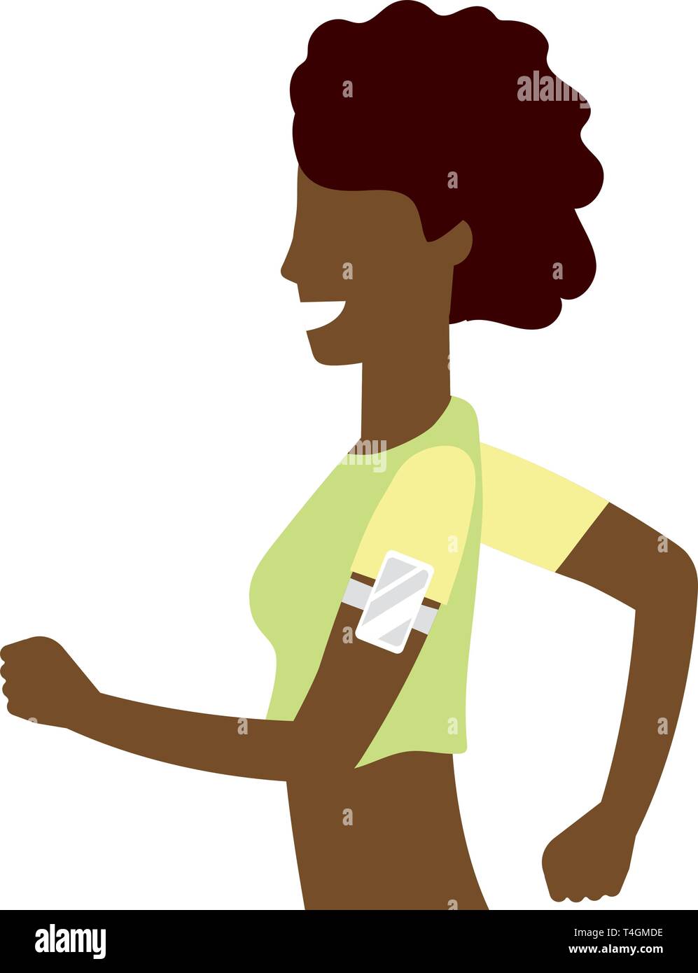 woman running portrait with sportwear avatar cartoon character vector ...