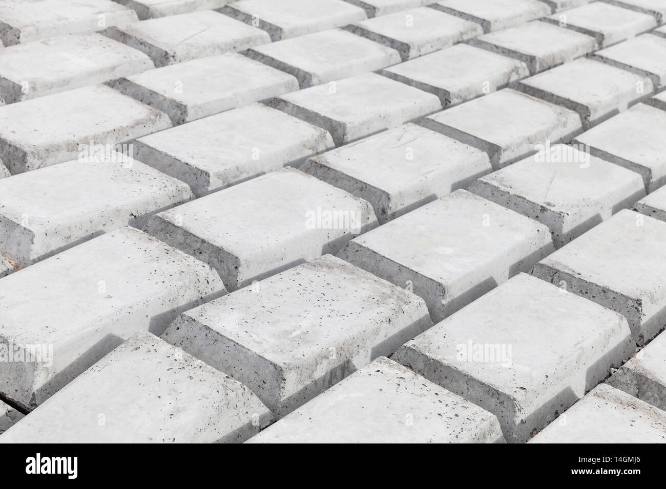 White concrete blocks. Industrial flooring background photo, modern ...