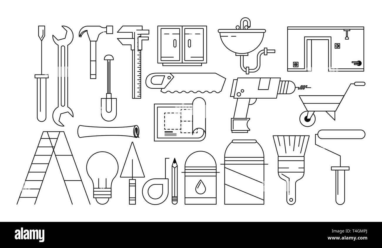 Construction tools cartoons Stock Vector Image & Art - Alamy
