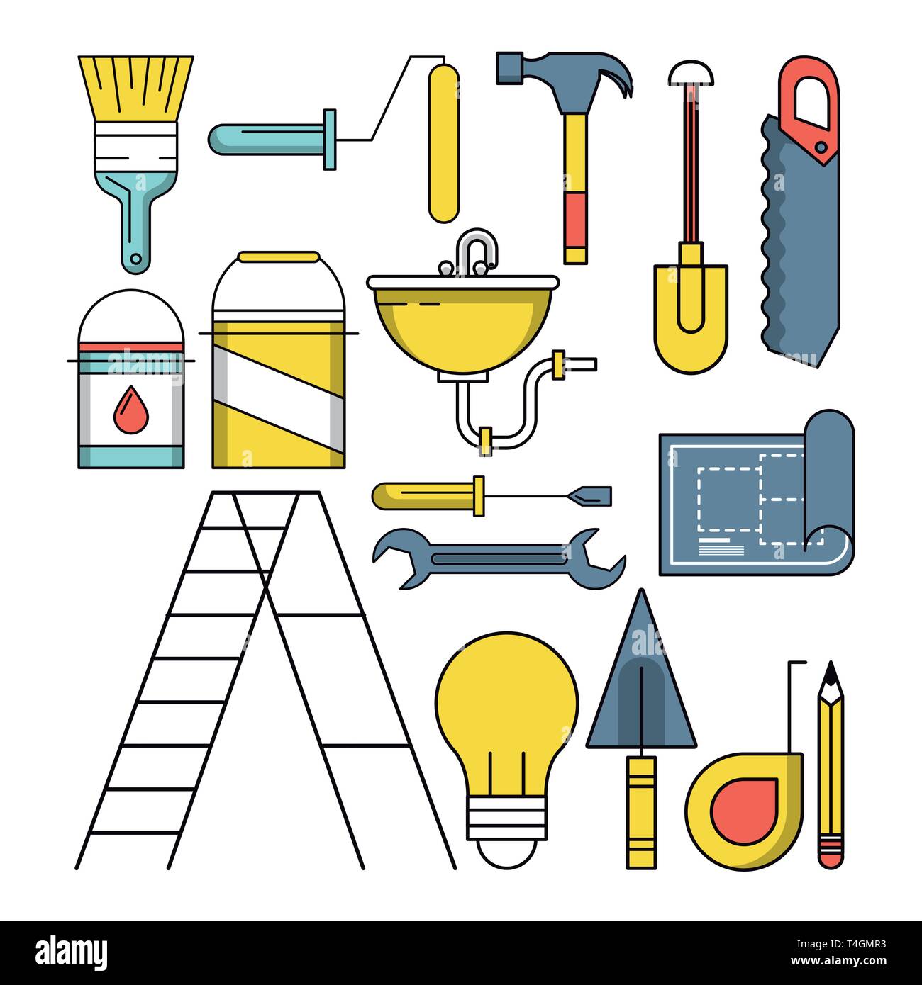 Animated Cartoon Construction Tools