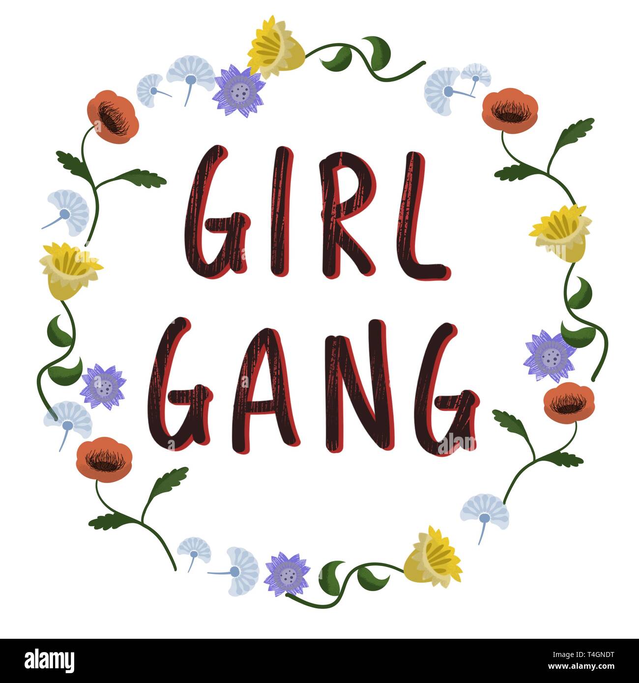 Girl gang. Hand lettering illustration Stock Photo - Alamy