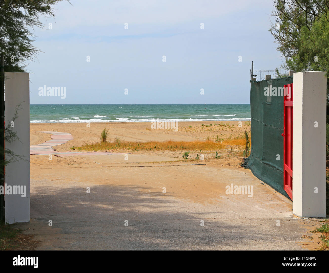 gate to the sea without people a symbol of infinity Stock Photo - Alamy