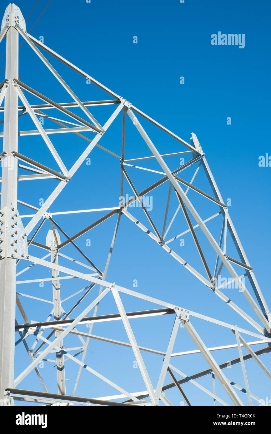 Detail take of the structure of an electricity pylon Stock Photo - Alamy