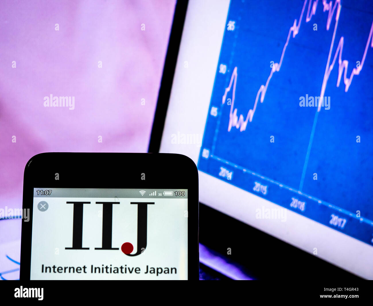 In this photo illustration a Internet Initiative Japan Inc. logo seen ...