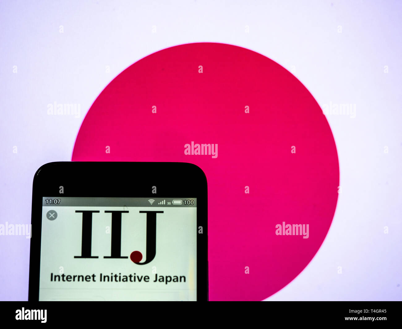 In this photo illustration a Internet Initiative Japan Inc. logo seen ...