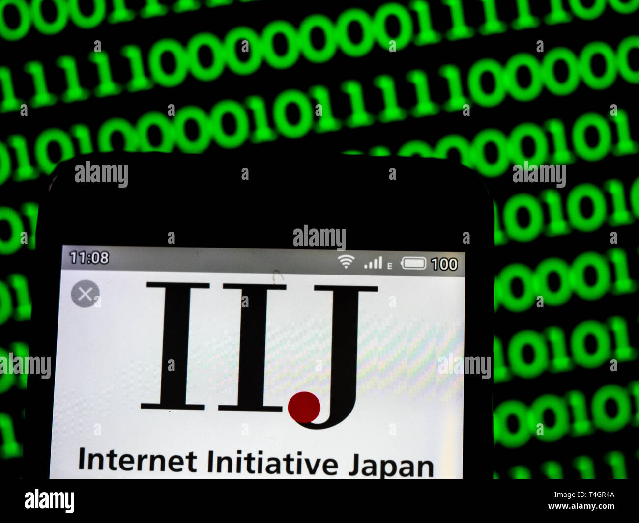 In this photo illustration a Internet Initiative Japan Inc. logo seen ...