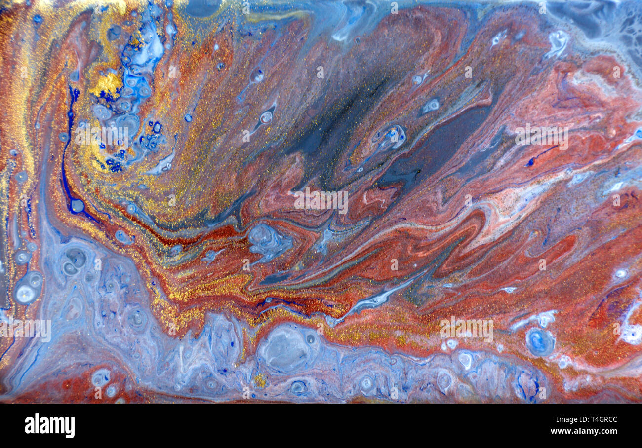 Blue marbling pattern. Golden marble liquid texture Stock Photo - Alamy