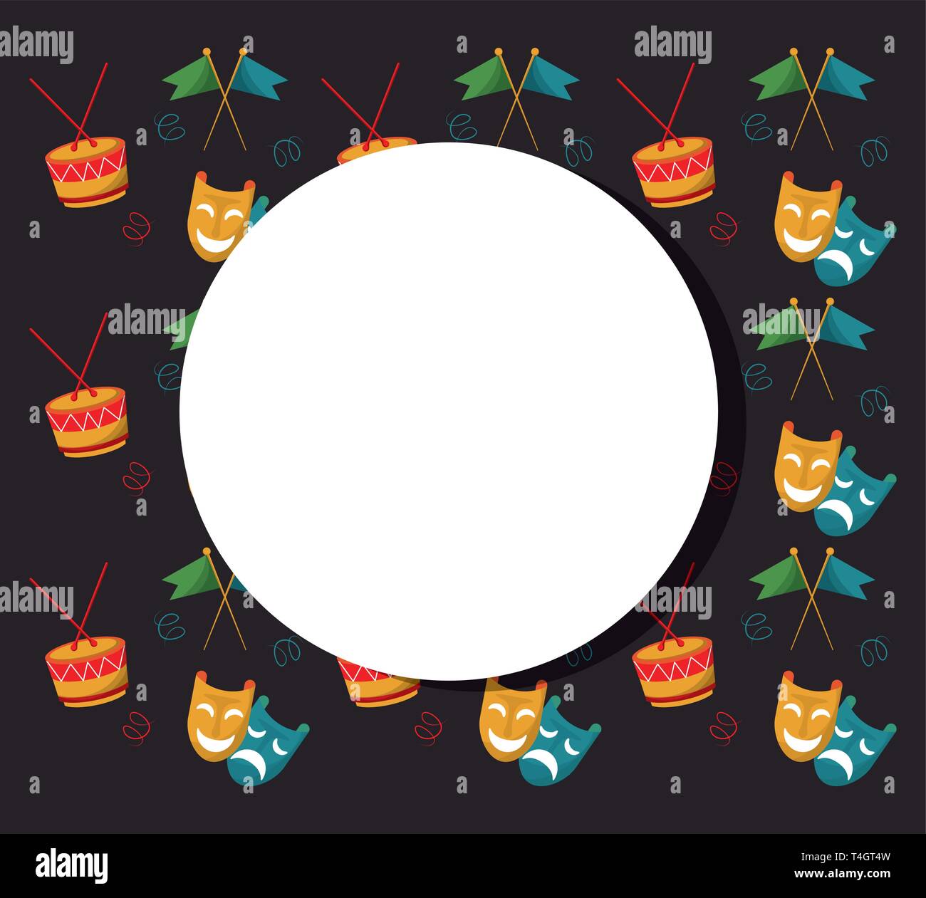 Carnival party round frame Stock Vector Image & Art - Alamy