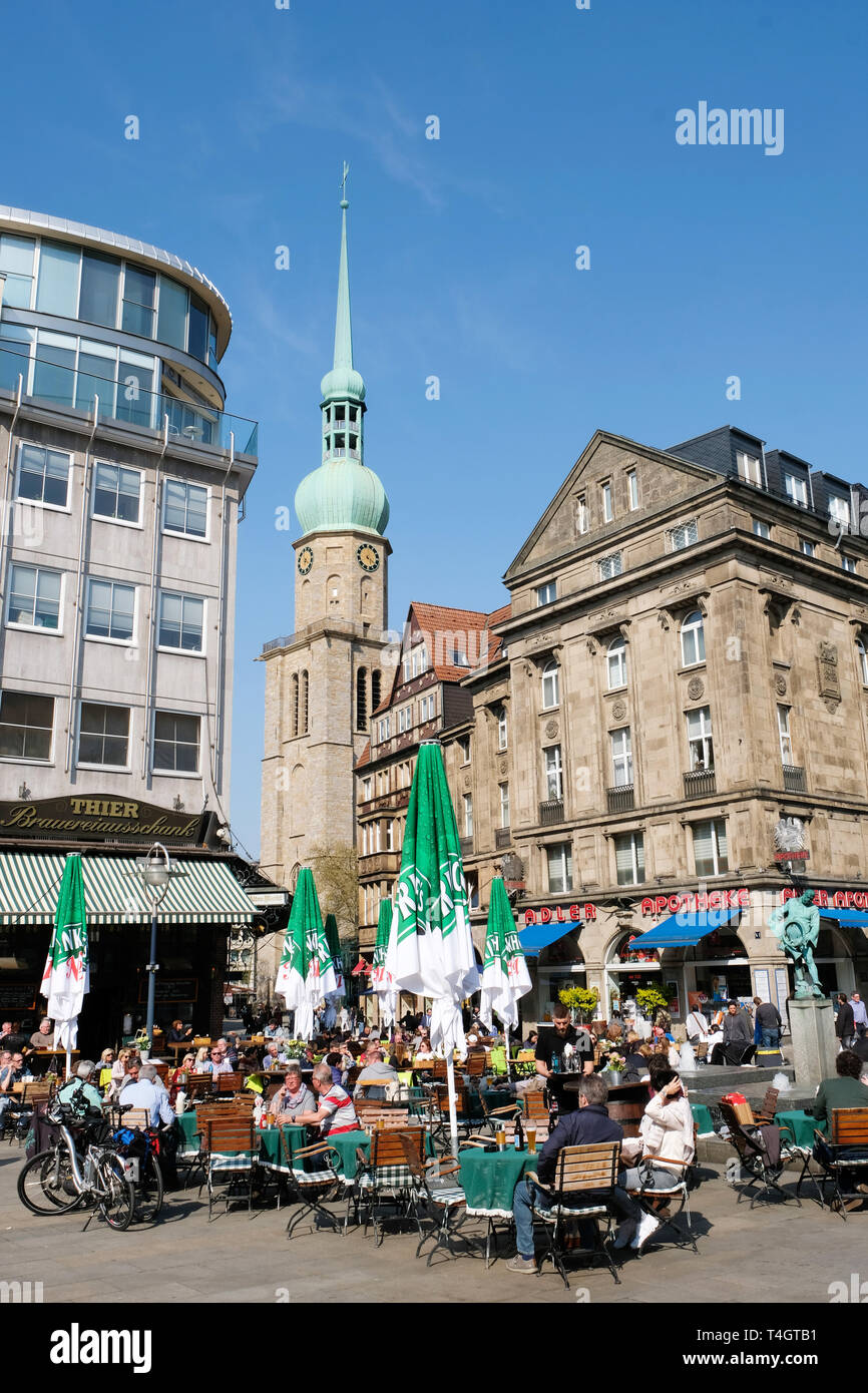 Old market square with Reinoldikirche, Church of St. Reinoldi, Dortmund ...