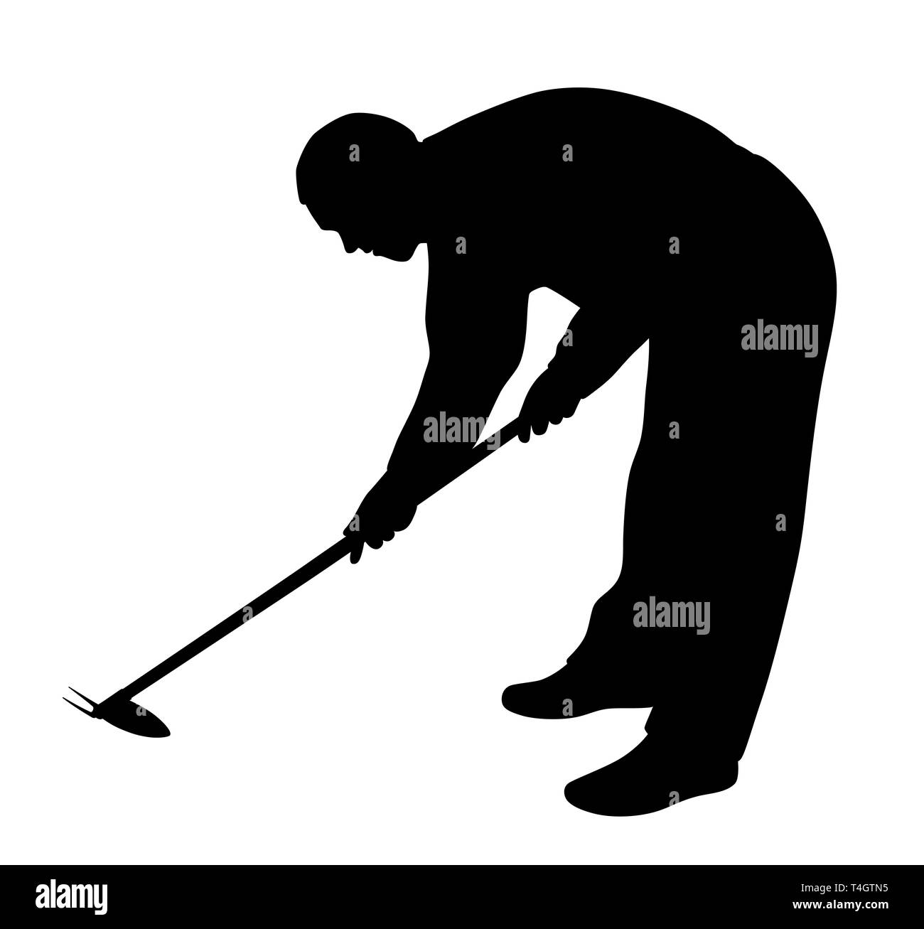 Man hoeing vegetable garden soil hi-res stock photography and images ...