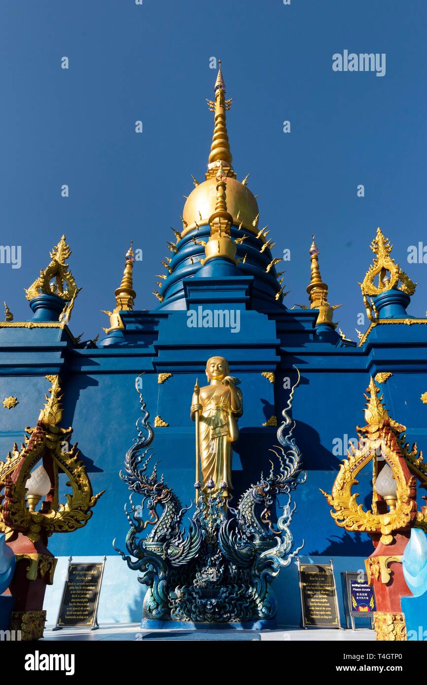 Blue Stupa of Wat Rong Seur Ten, Blue Temple, Chiang Rai, Northern ...