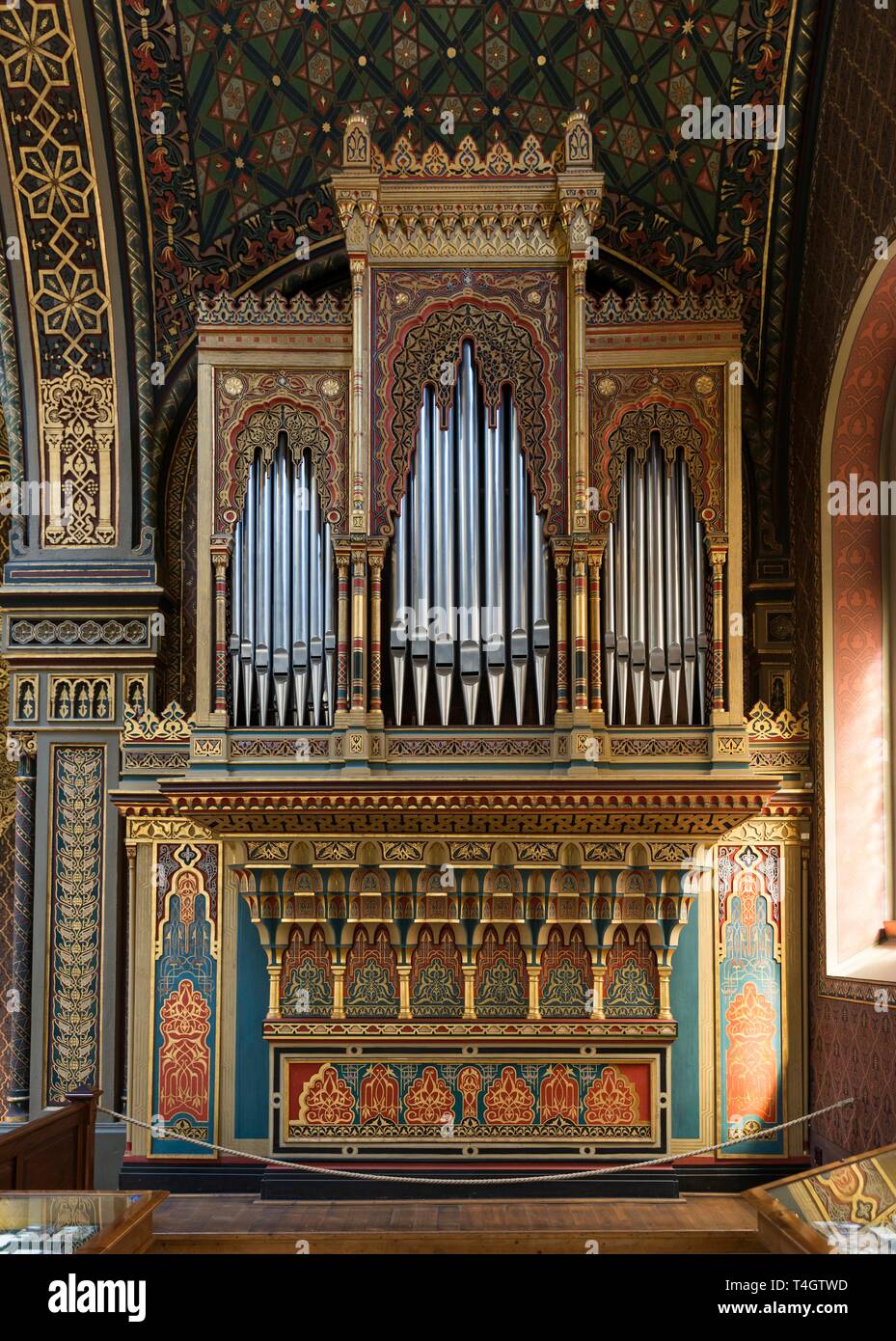 Organ, Spanish Synagogue, Josefstadt, Jewish Quarter, Prague, Bohemia ...