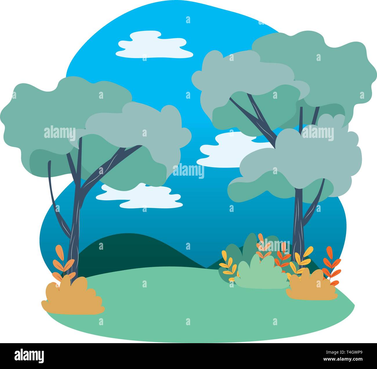 rural landscape icon cartoon vector illustration graphic design Stock ...