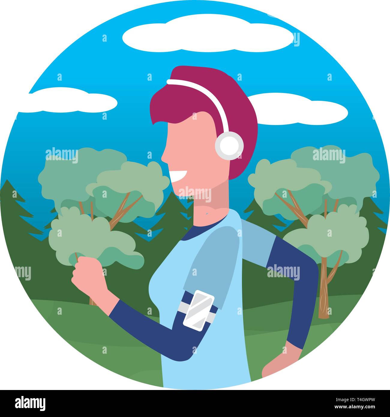 Portrait female jogger Stock Vector Images - Alamy