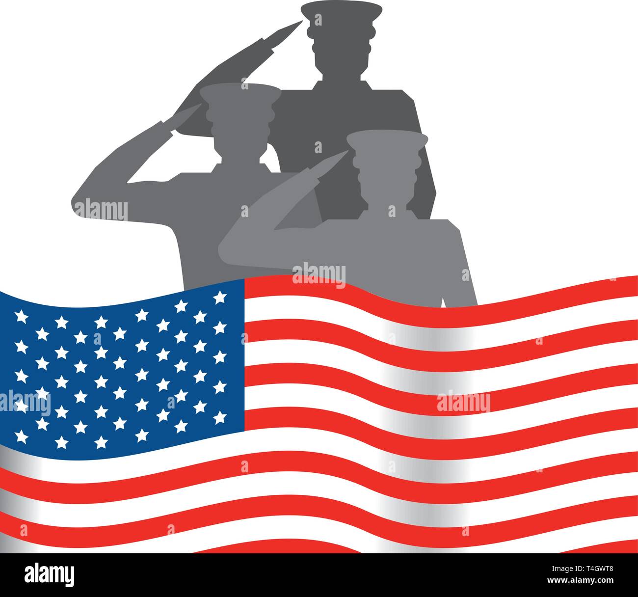 united state flag with military officer icon cartoon vector ...
