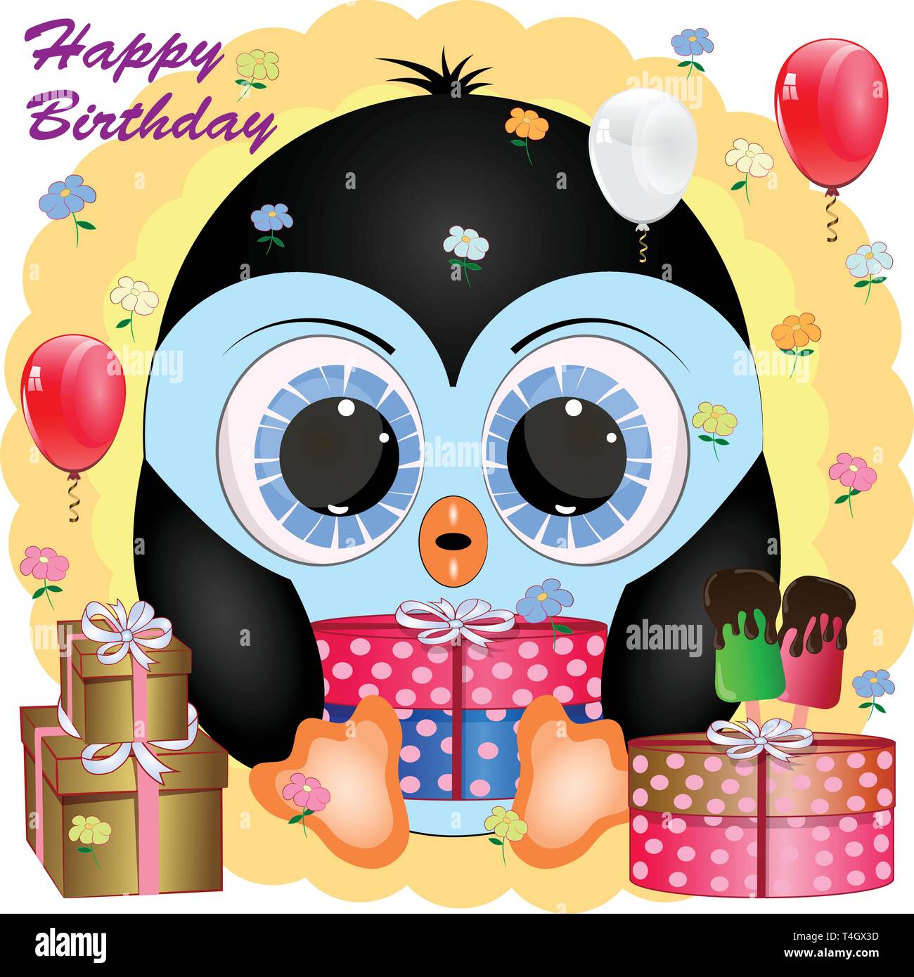 Birthday Penguin Clip Art Penguin Birthday Vector Art, Icons, And