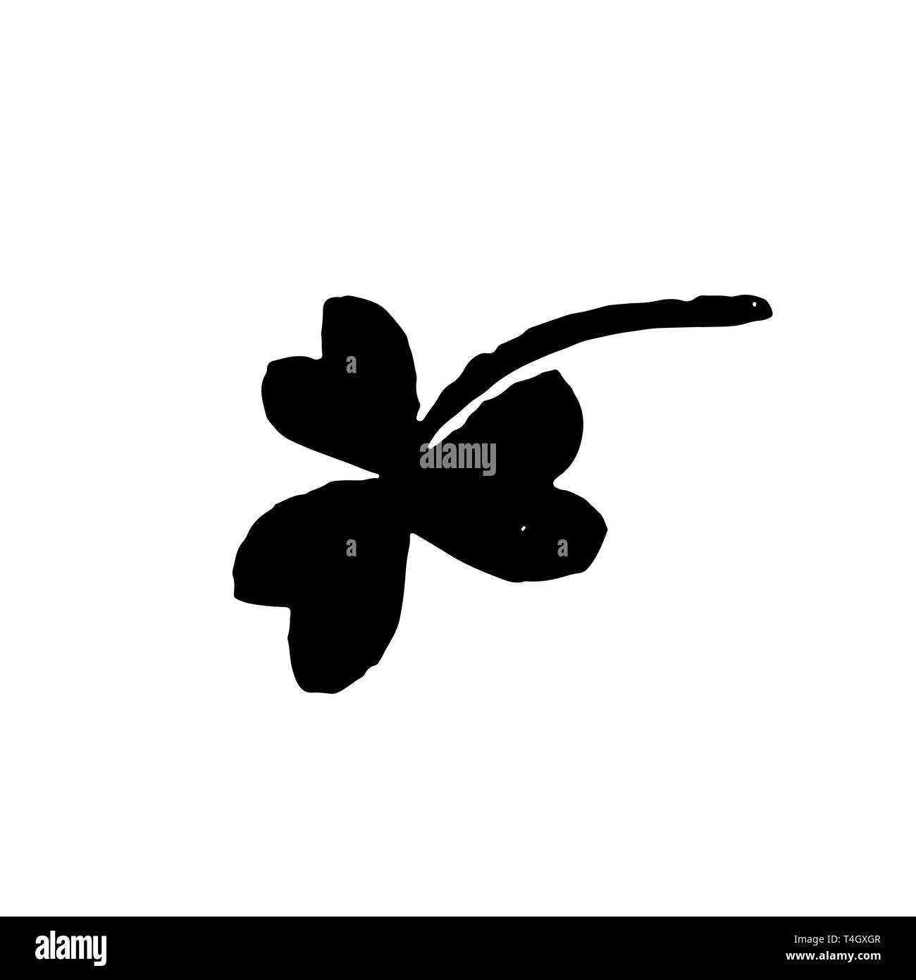 Clover icon. Grunge vector dry brush illustration Stock Vector Image ...