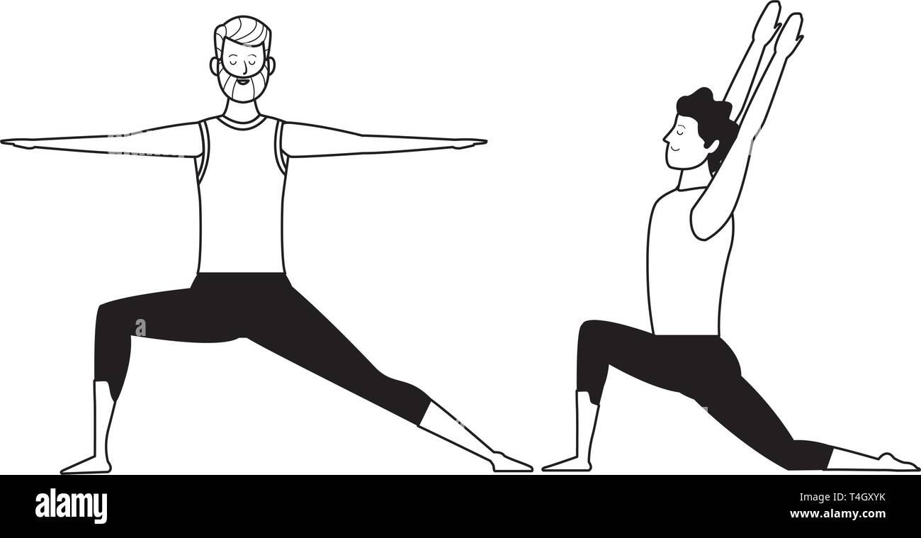 men yoga poses black and white Stock Vector Image & Art - Alamy