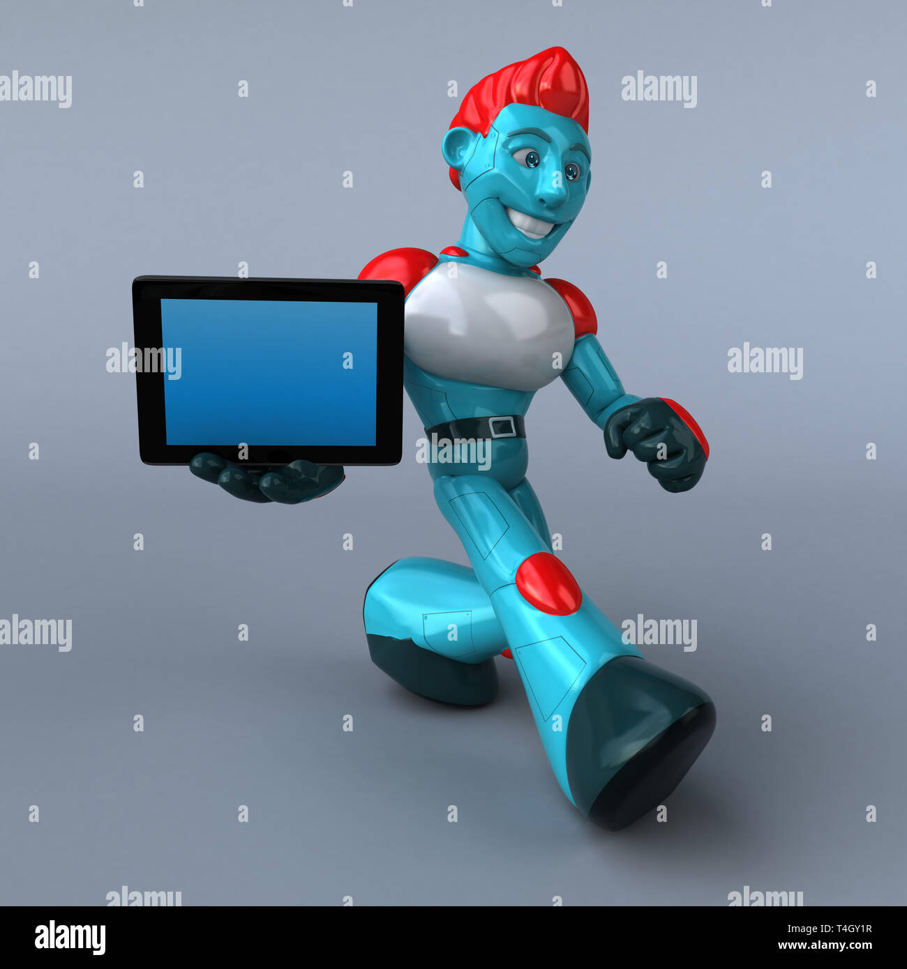 Red Robot - 3D Illustration Stock Photo - Alamy