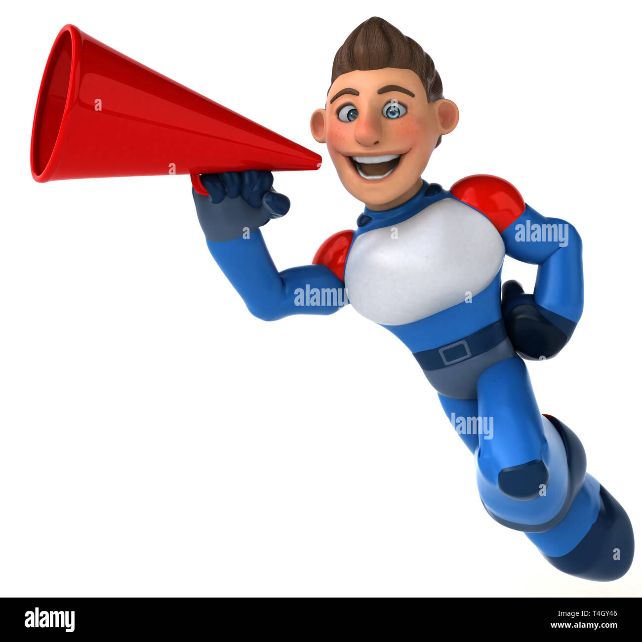 Fun modern superhero - 3D Illustration Stock Photo - Alamy
